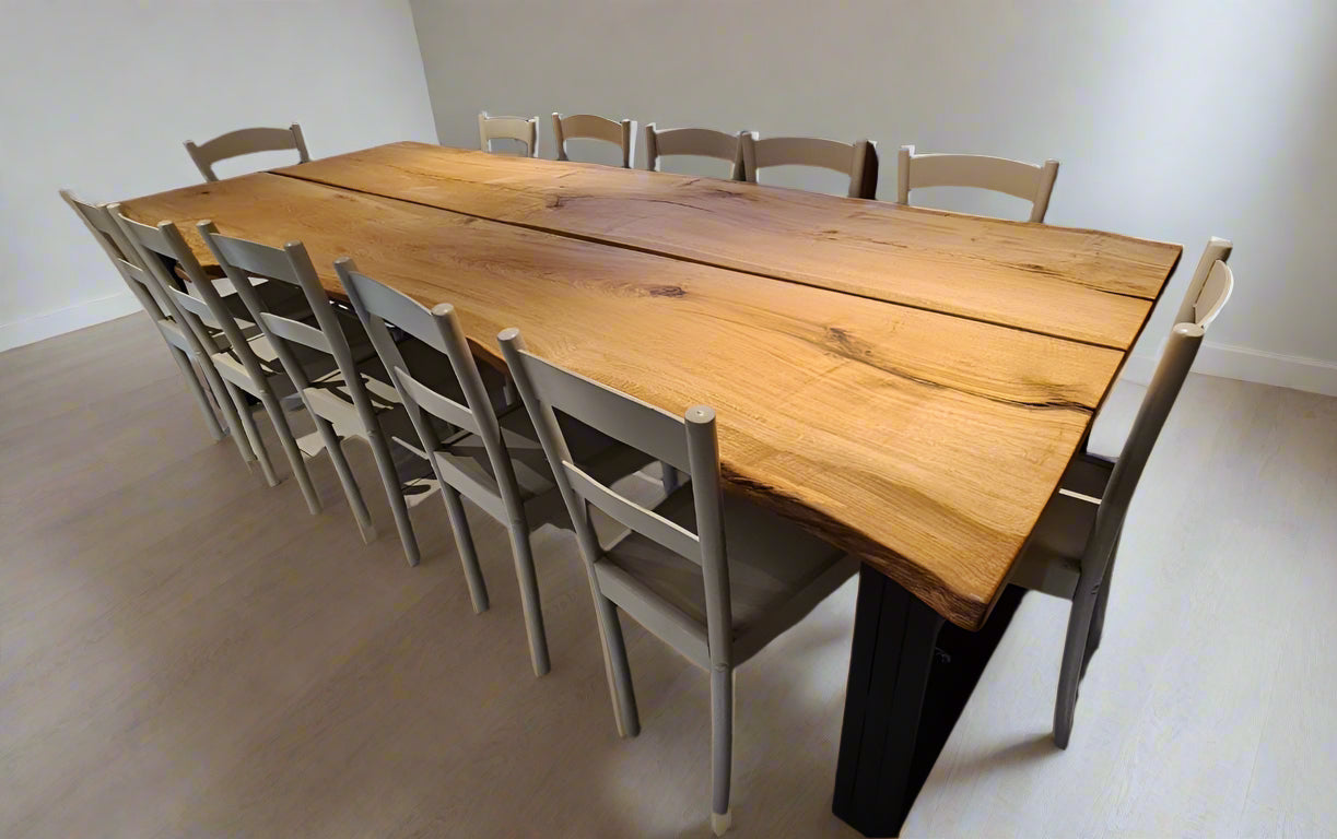 Solid Oak 12 seater Dining Table – timberstonefurniture