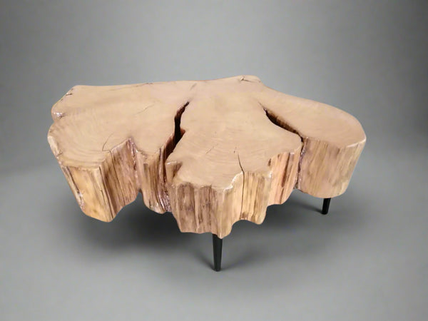 Solid wood Abstract End Table – Timberstone Furniture